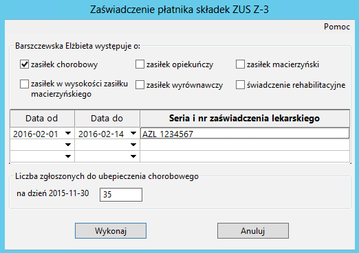Zaświadczenie ZUS Z-3