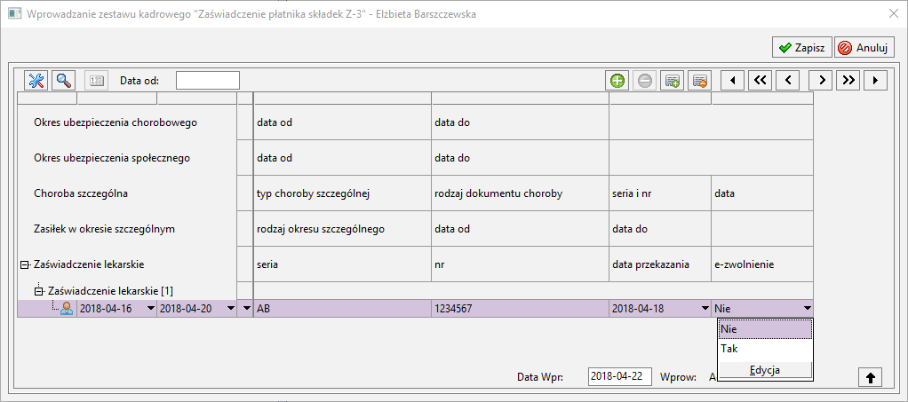 Zaświadczenie ZUS Z-3